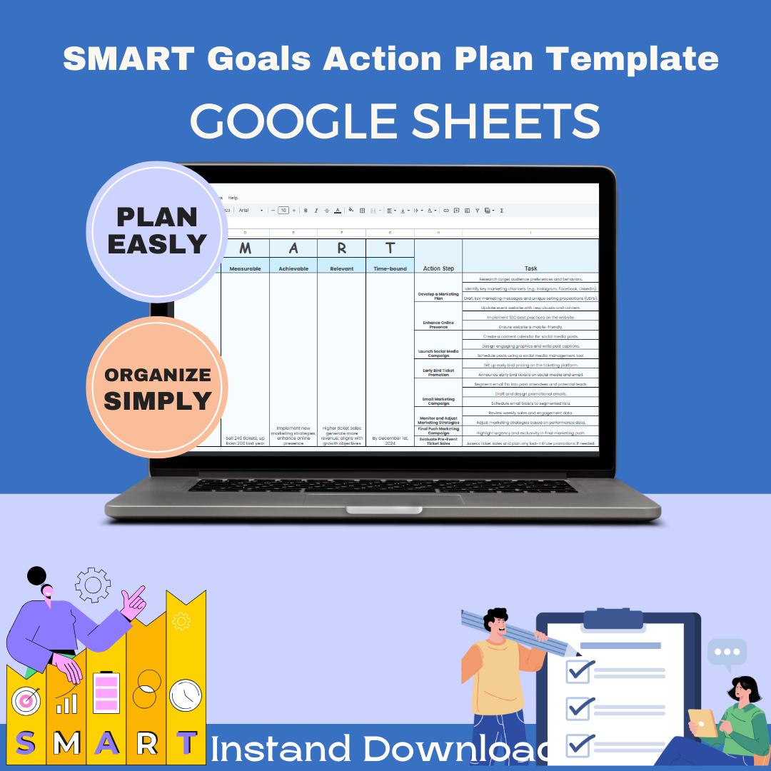 SMART Goals Action Plan Template for Event Marketing Success I Ultimate ...