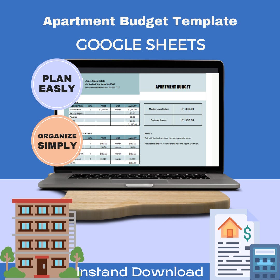Customizable Apartment Budget Google Sheets Template for Managing ...