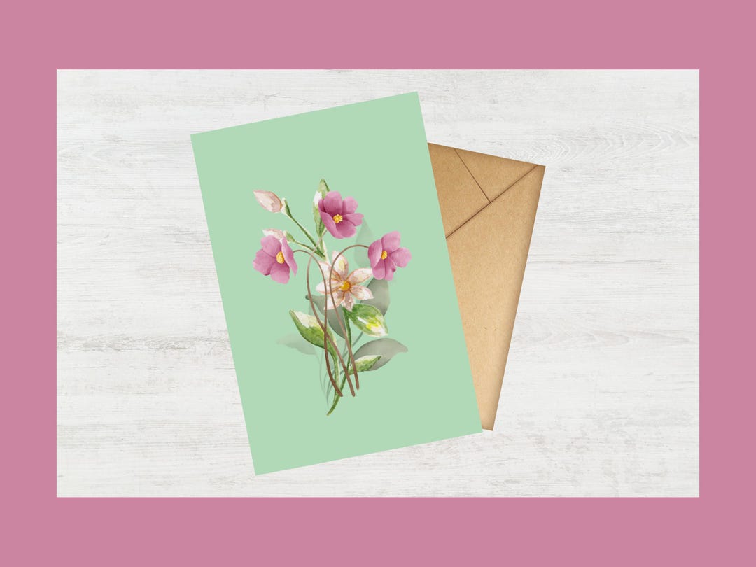 Printable Pretty Stationery for Women- Printable Pretty Folded 4 X 6 ...