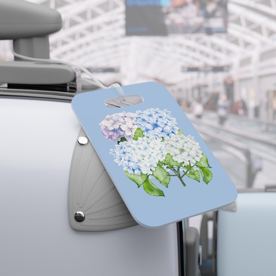 Floral Hydrangea Luggage Tags: Summer Travel Accessories, Preppy Bridal ...