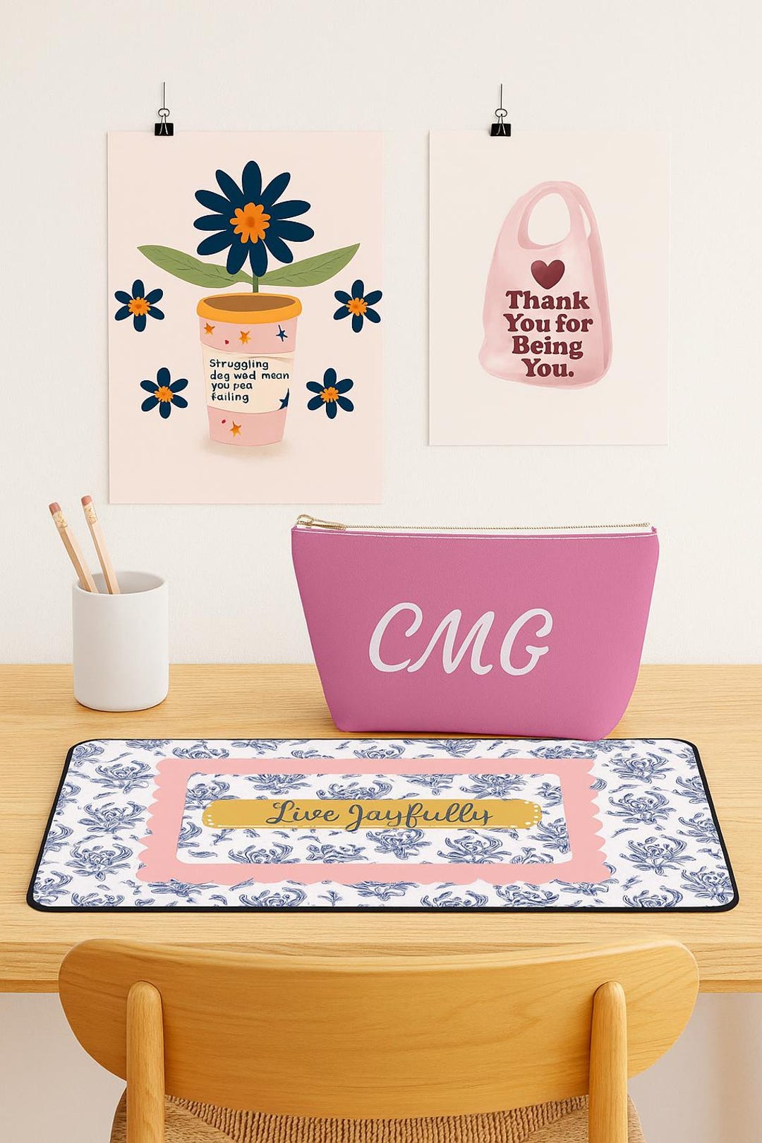 Personalized Positive Sayings College Dorm Decor Essentials- Desk Mat ...