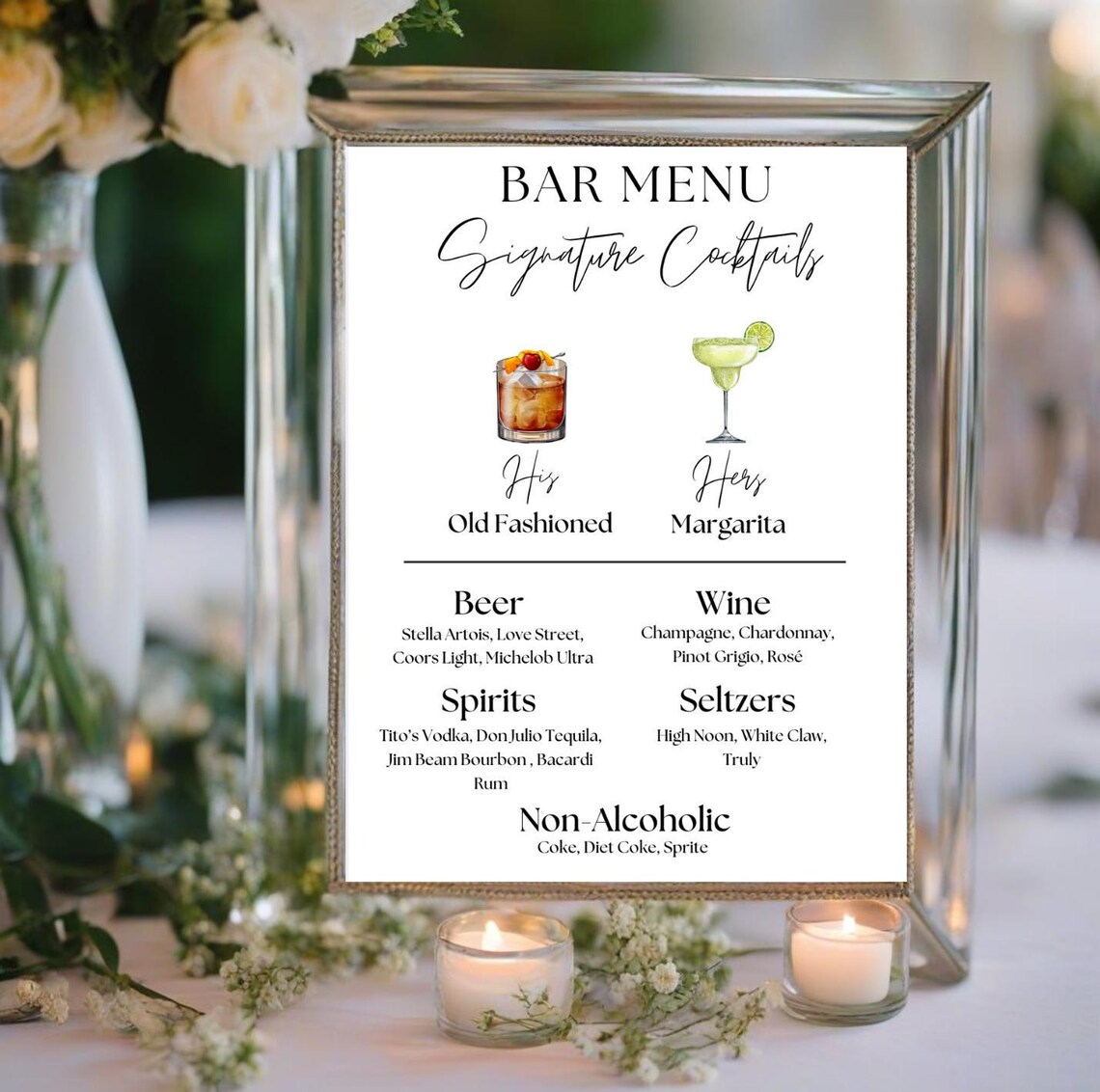Bar Menu Template, Custom Bar Menu, Printable Bar Menu Template, Custom ...