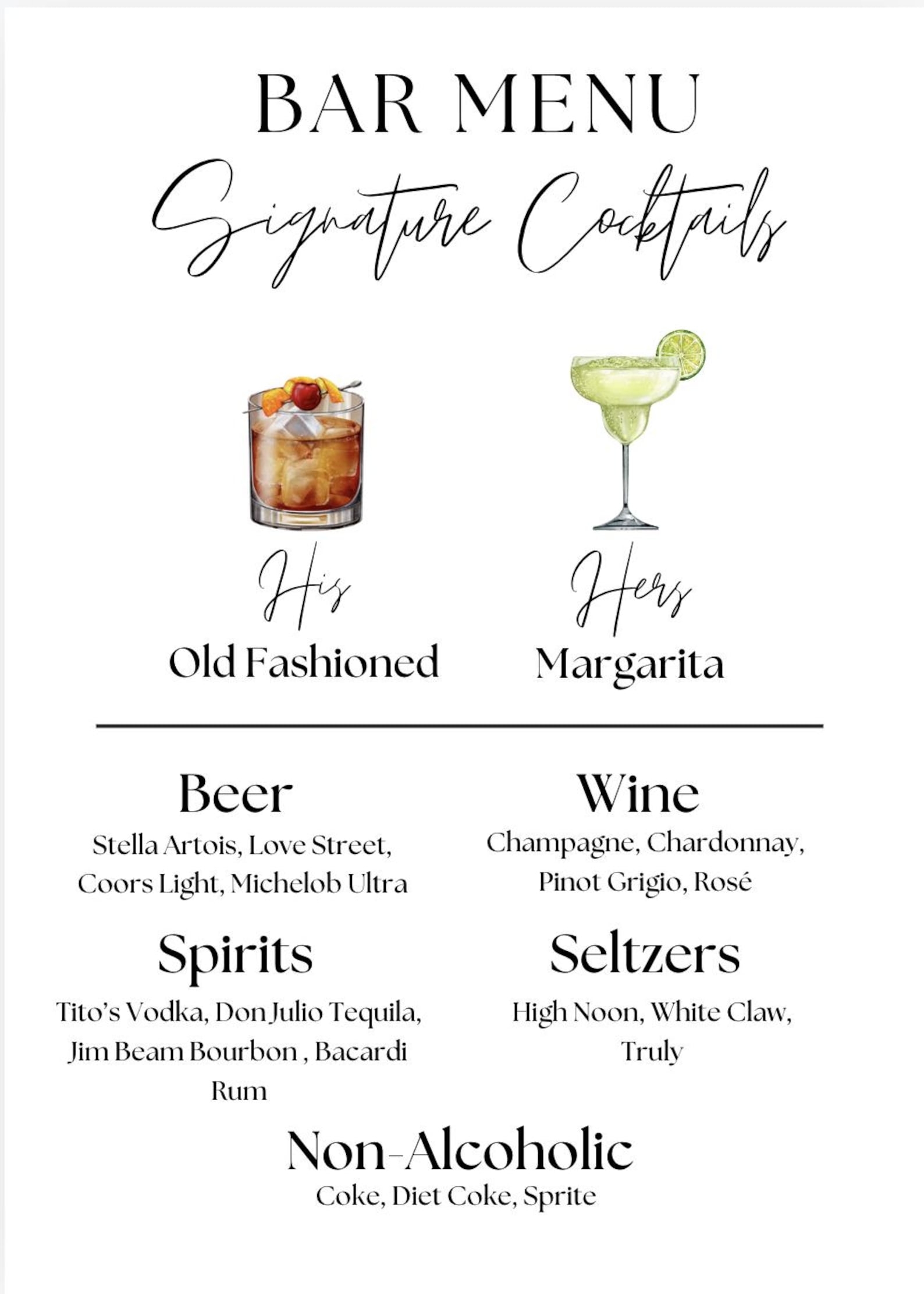 Bar Menu Template, Custom Bar Menu, Printable Bar Menu Template, Custom ...