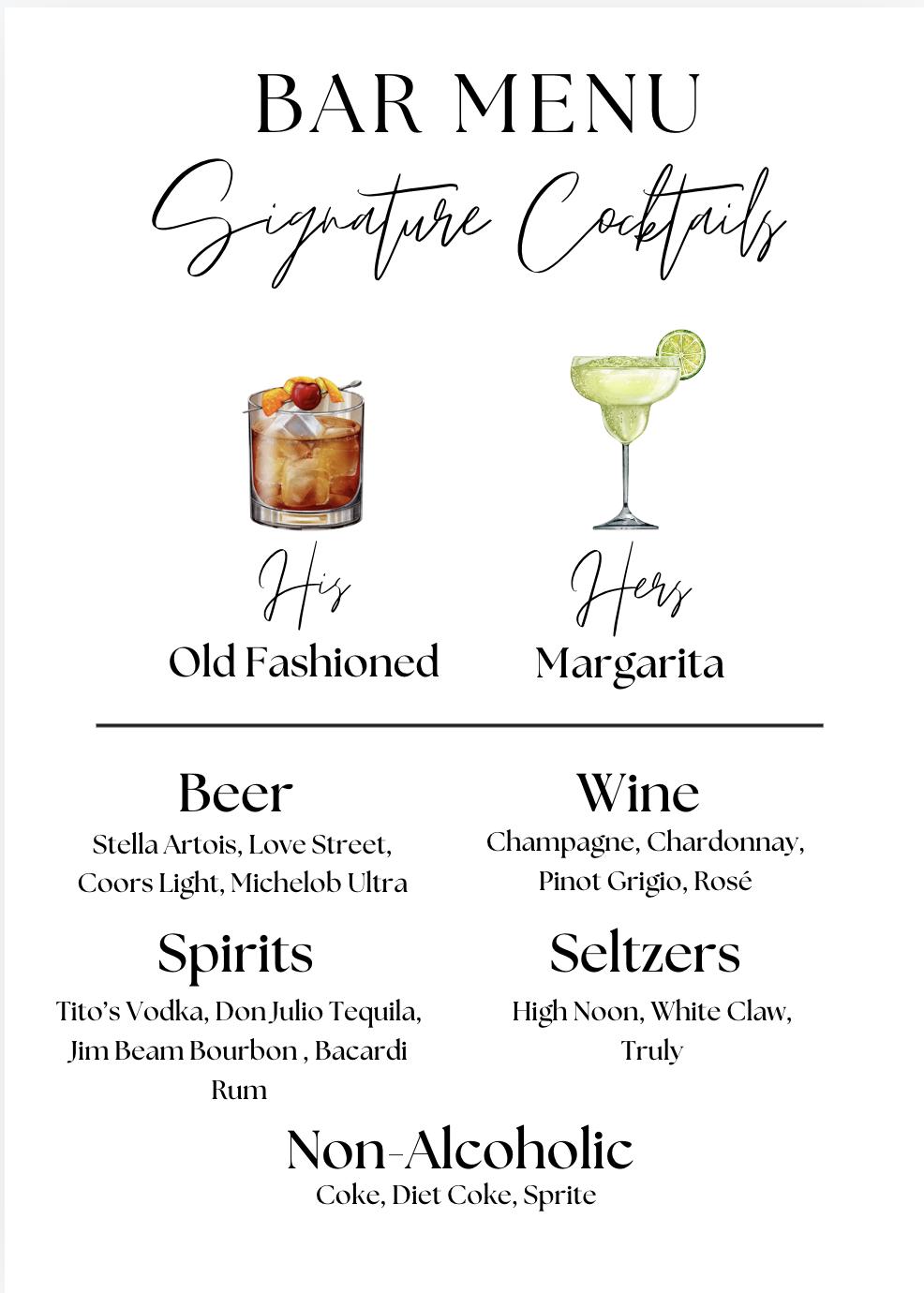 Bar Menu Template, Custom Bar Menu, Printable Bar Menu Template, Custom ...