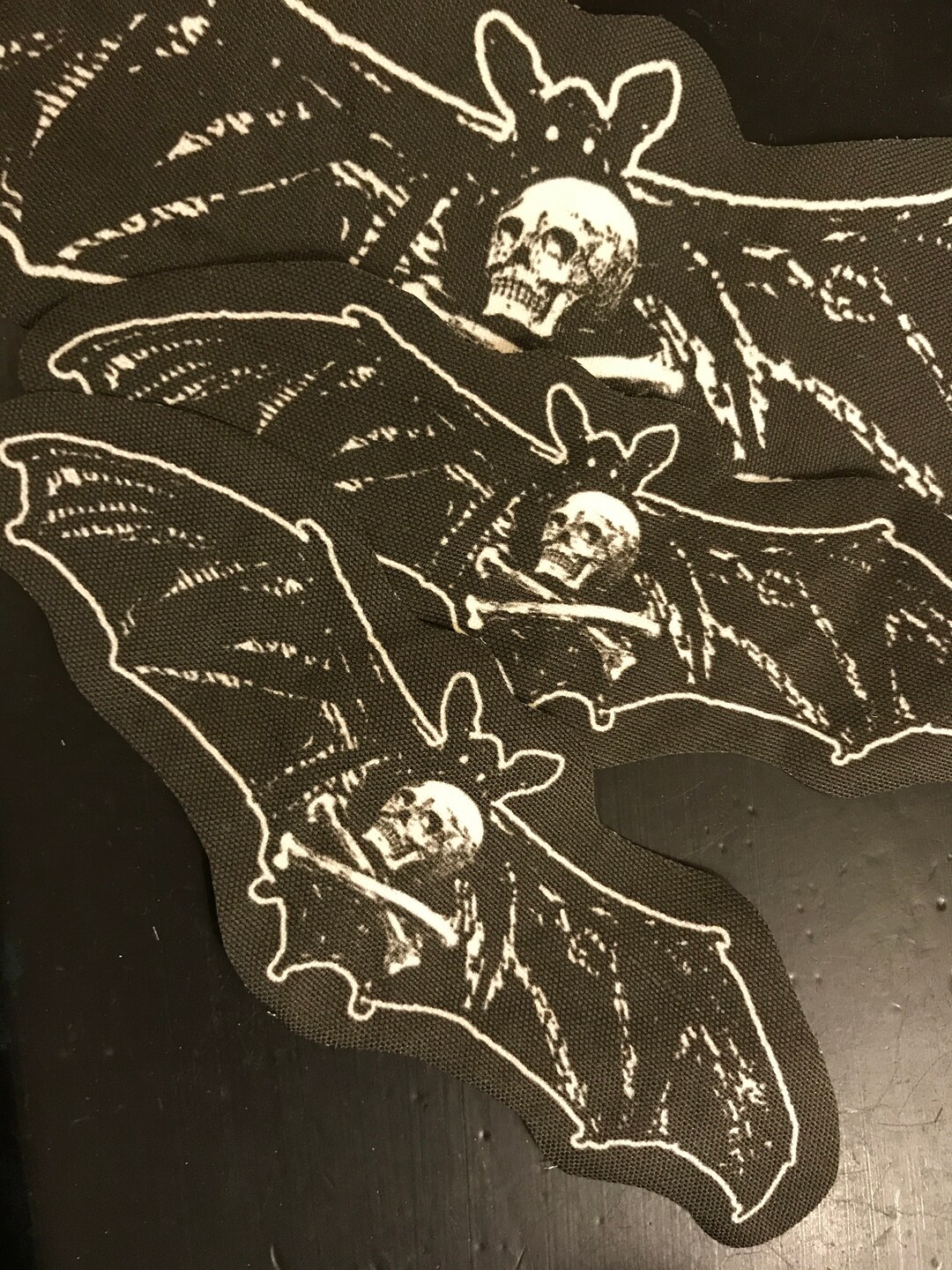 Bat and Crossbones Patch ! 2 Sizes Antique Victorian Memento Mori ...