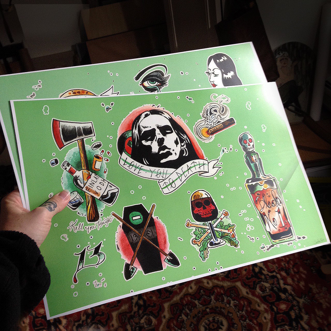 Type O Negative Halloween Tattoo Flash | Etsy