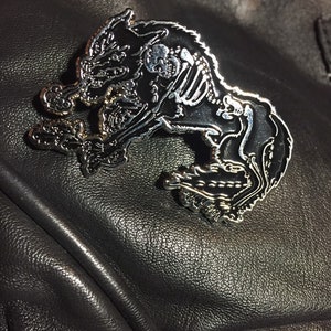 Werewolf of the Woods Enamel Pin Wolf Within Large Metal Skeleton Pin ...