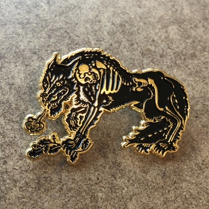 Werewolf of the Woods Enamel Pin Wolf Within Large Metal Skeleton Pin ...