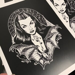 Vampira Art Print! Queen of the Night Fine Art Print and Canvas Ready ...