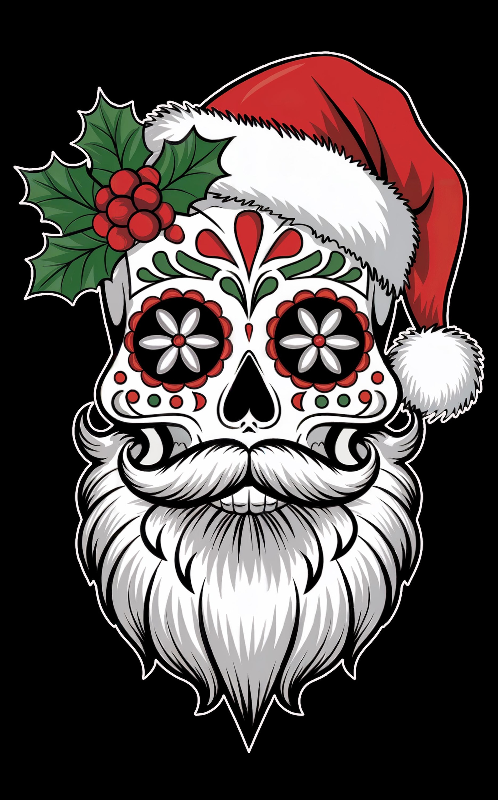 Christmas Sugar Skull - Etsy