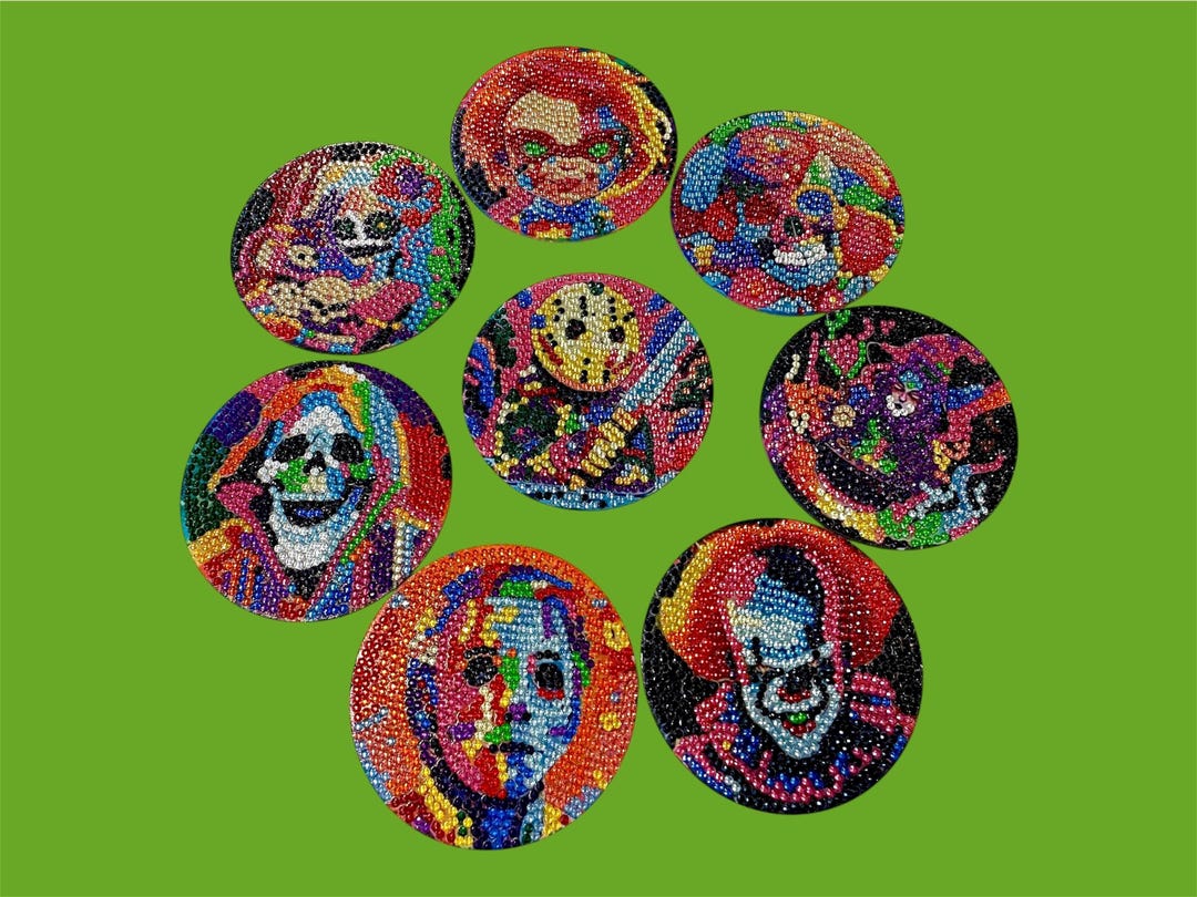 Horror Movie Character Coasters -set of 8 - Etsy