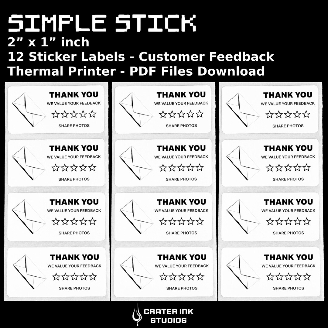 Review Request Stickers: Thermal Print Labels, 2x1 Rectangle (PDF ...