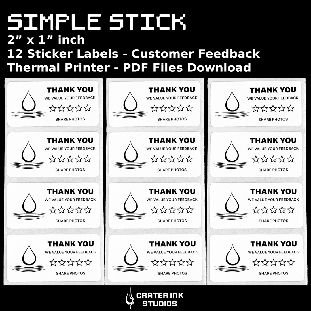 Review Request Stickers: Thermal Printer Labels for Small Business (PDF ...