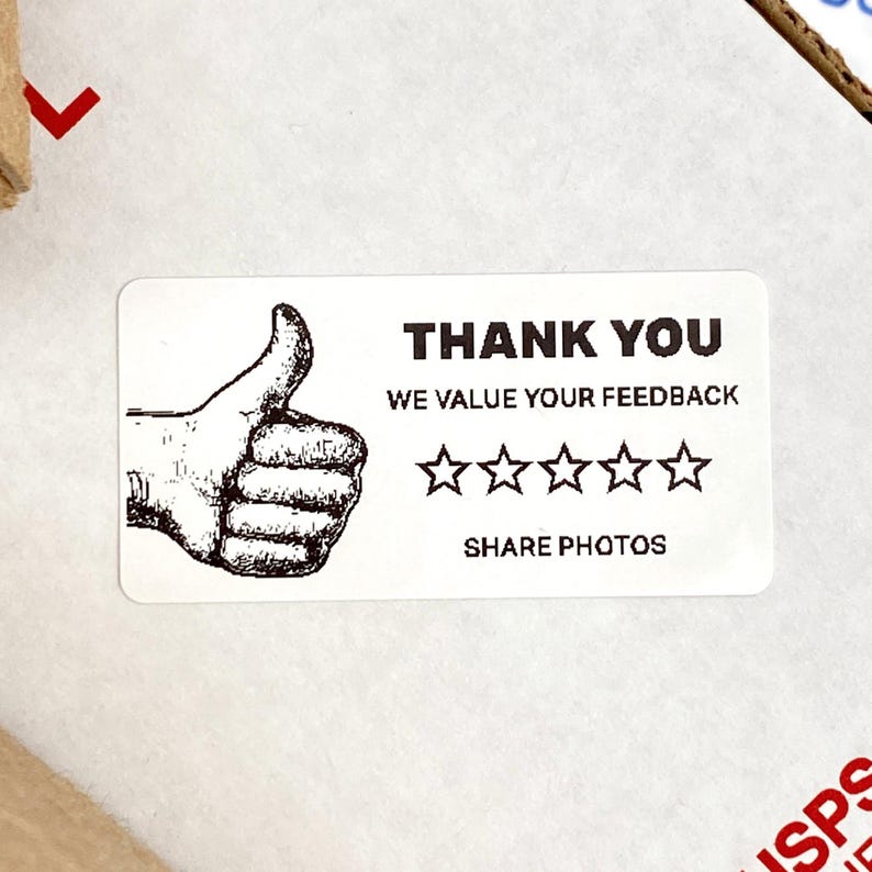 Review Request Stickers: Coffee Cup Thermal Labels (PDF Download) - Etsy