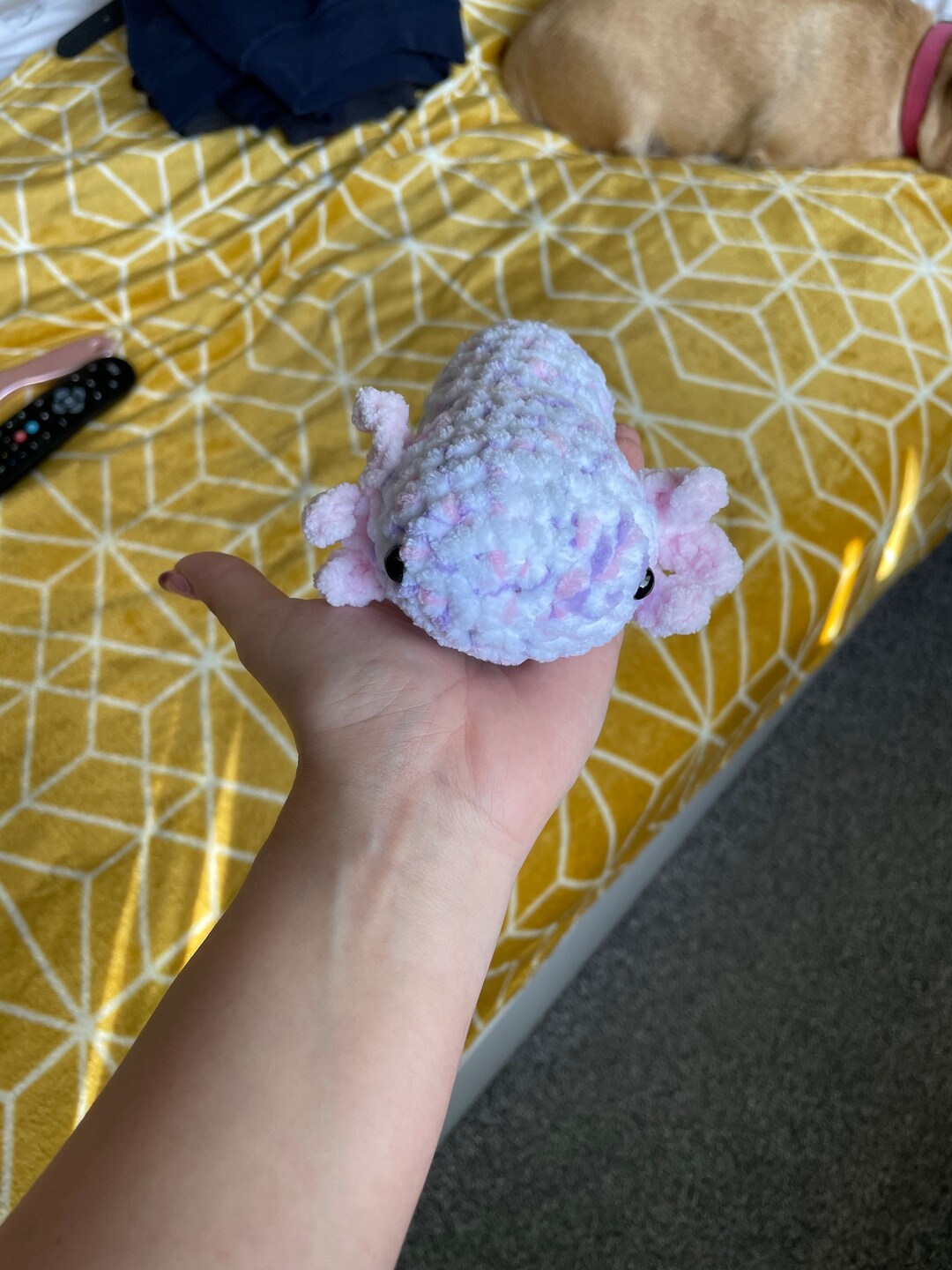 Customisable Small Crochet Axolotl - Personalised Fluffy Mini Axolotl ...