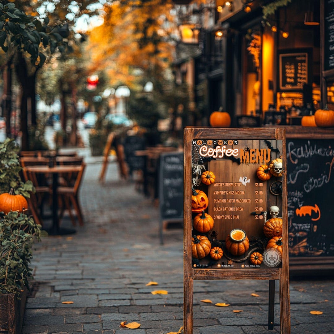 Coffee Shop Halloween Menu, Cafe Menu, Halloween Menu, Digital Menu ...