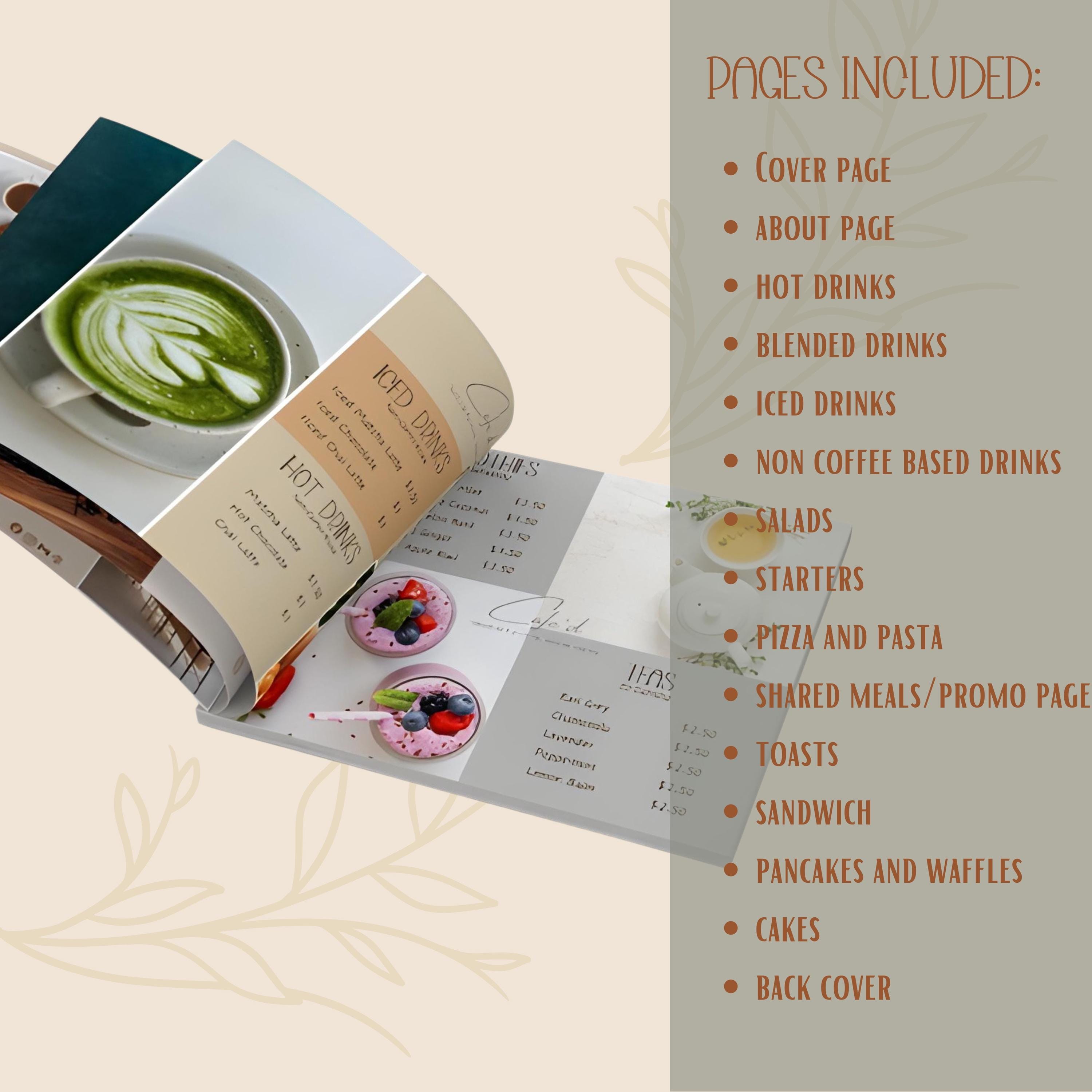 Coffee Menu cafe & Restaurant Menu Menu Template Editable Digital Print ...