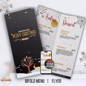 Printable Christmas Menu, Modern Christmas Menu, Minimal Classic Menu ...
