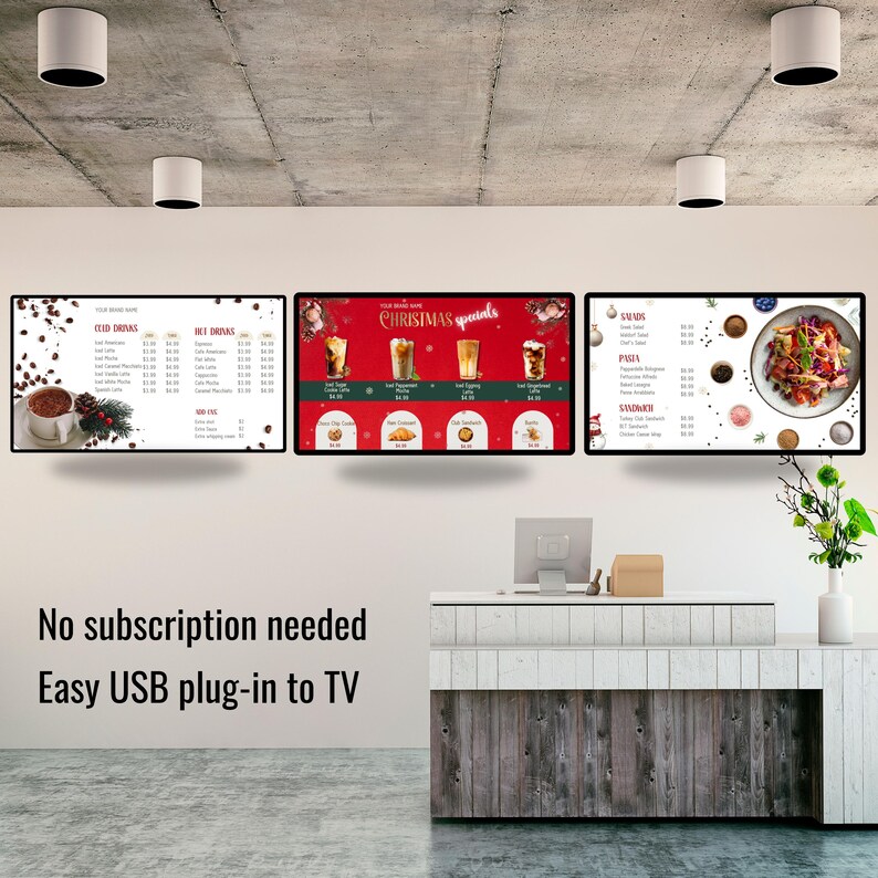 Christmas TV Menu, Christmas Menu, Editable TV Menu Template for ...