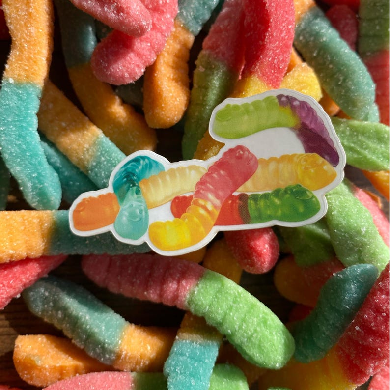 Gummie Worm Sticker - Etsy
