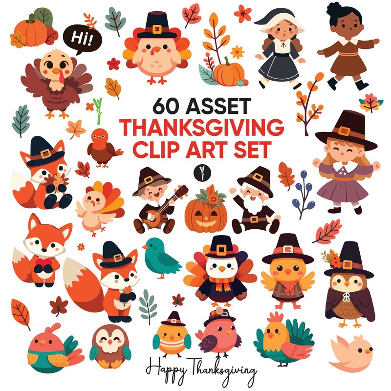 Clip Art Thanksgiving - Etsy