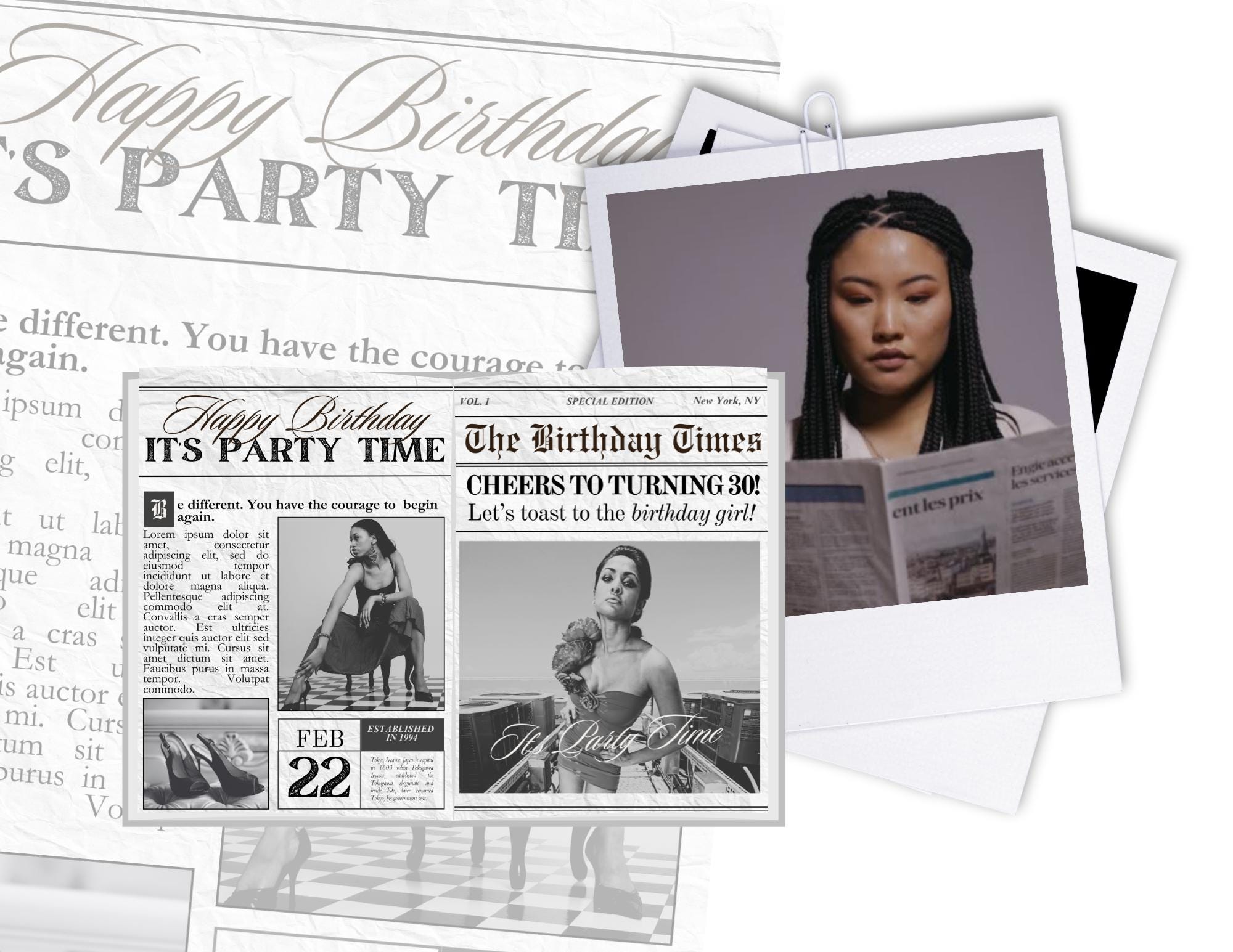 Birthday Times Newspaper Template, Newspaper Birthday Invitation ...