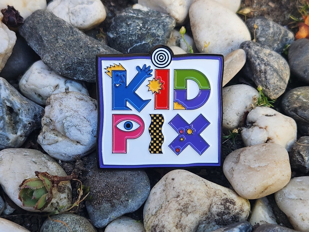 Kid Pix Inspired Pin - Etsy