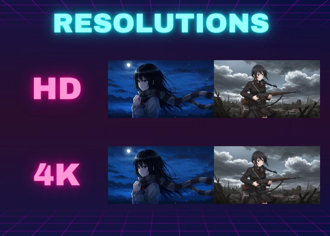20 Anime Waifu Wallpapers Pack - HD & 4K Digital Backgrounds | Cute ...
