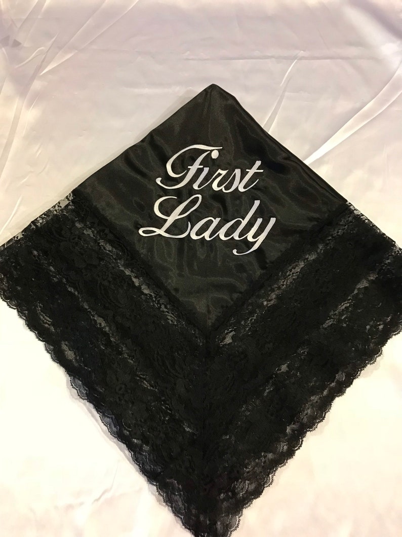Women’s Lap Scarves Church Lap Scarf Custom First Lady Black Satin Lap ...