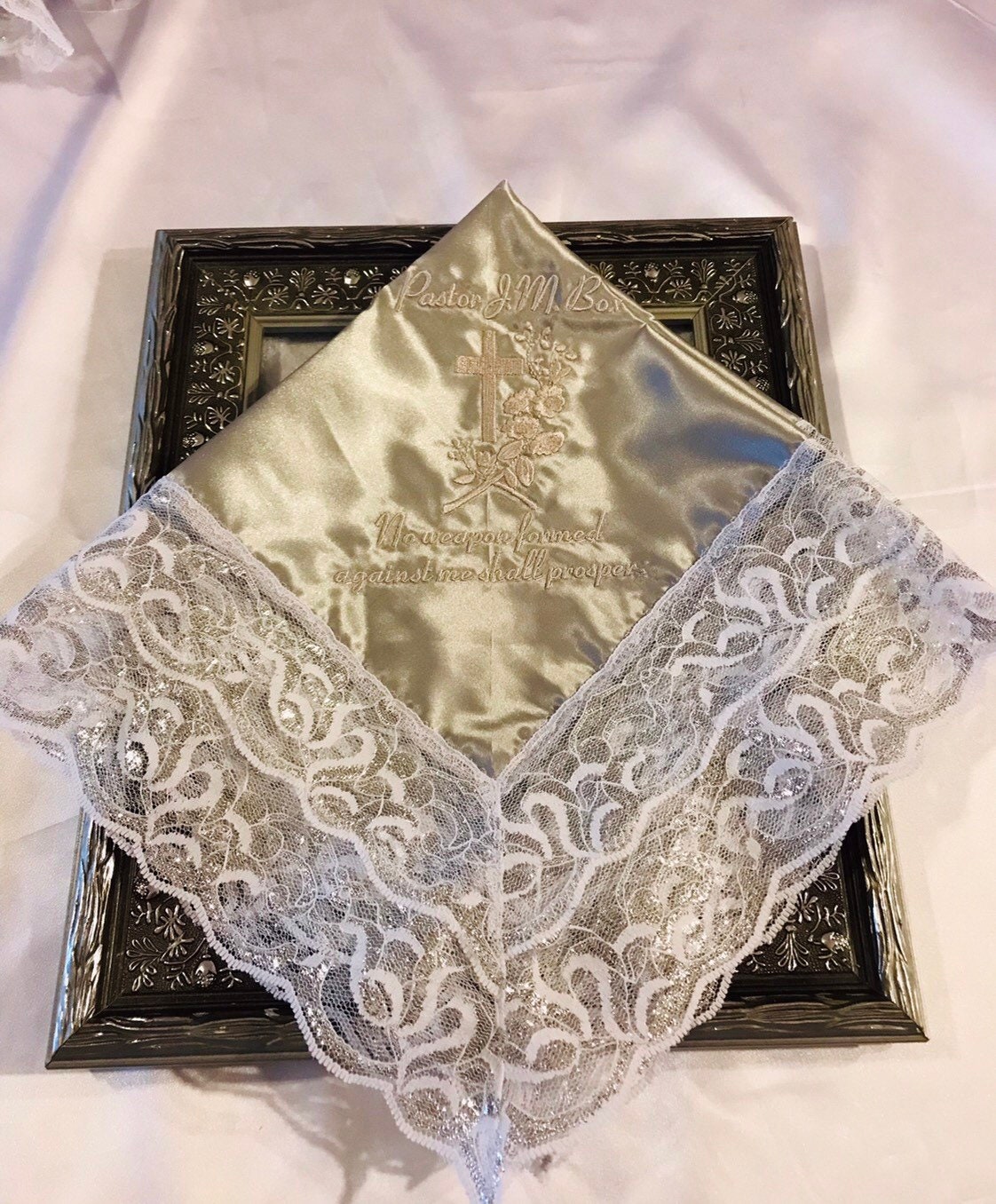 Women's Lace Handkerchief Personalized Womens | Etsy