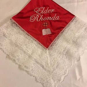 Custom Lap Scarves, Church Lap Scarf, First Lady Lap Scarf, Black Satin ...