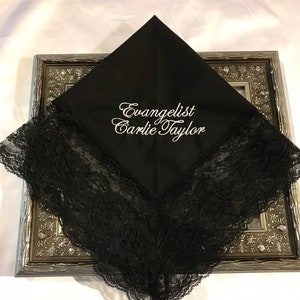 Women's Lace Handkerchief, First Lady Church Handkerchief, Monogrammed ...