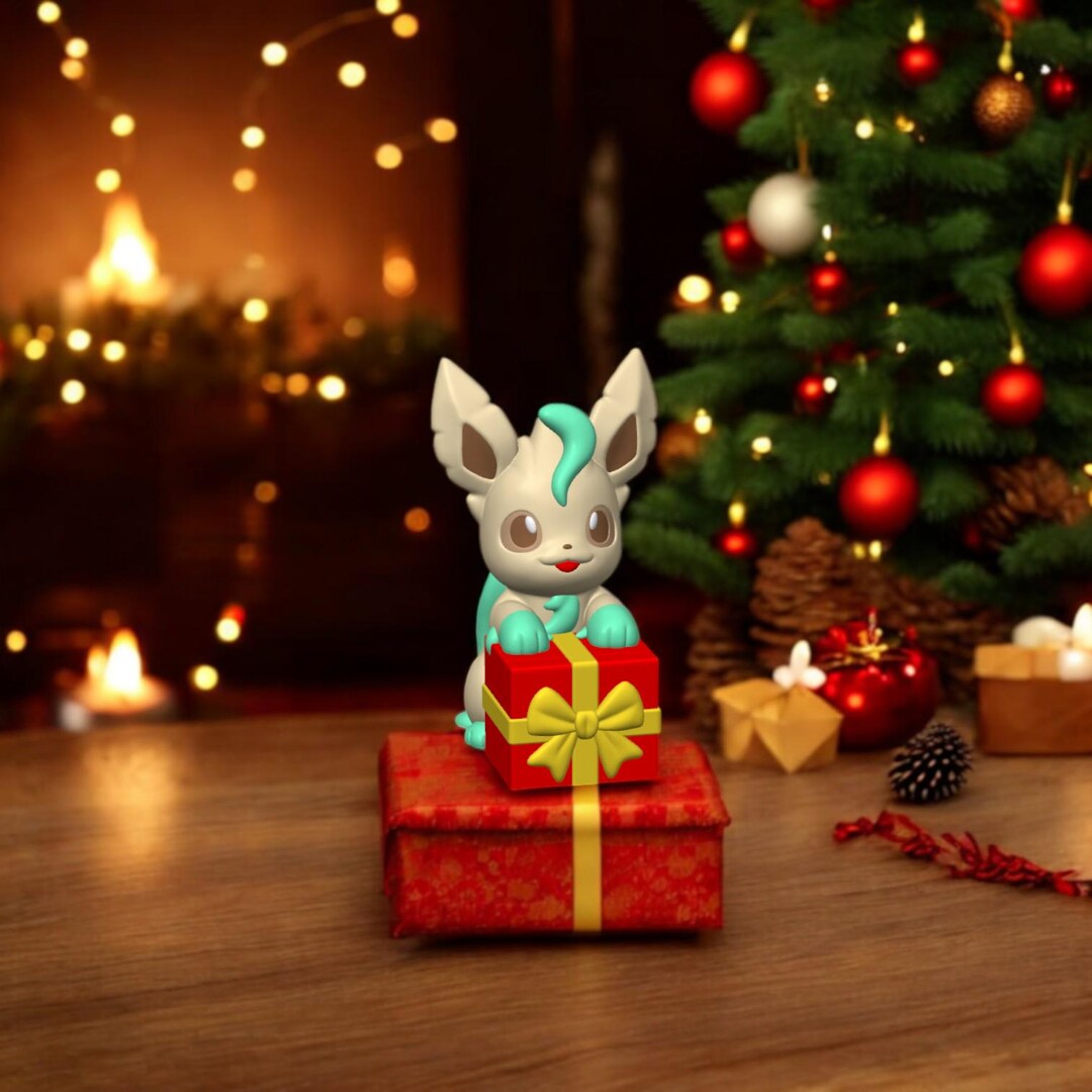 Christmas Present Leafeon-inspired Collectible Figurine 3D Printed ...