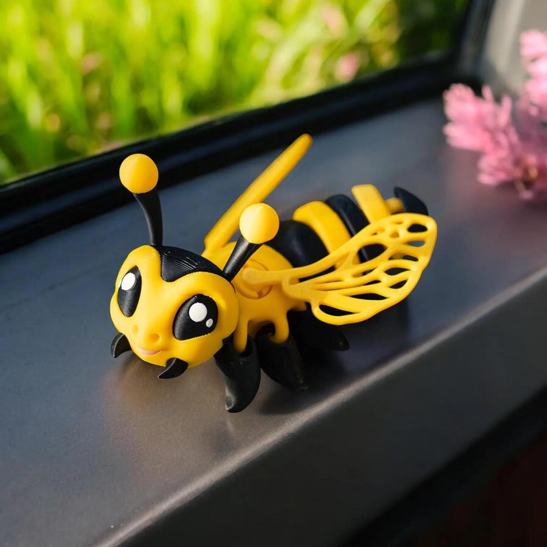 Flexi Articulated Honey Bee 3D Printed Poseable Bee Figurine Cute and ...