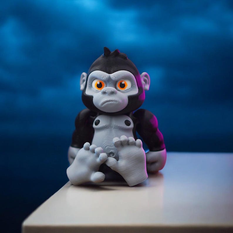 Flexy Gorilla 3D Printed Poseable Gorilla Figurine Adorable Collectible Desk Toy - Etsy