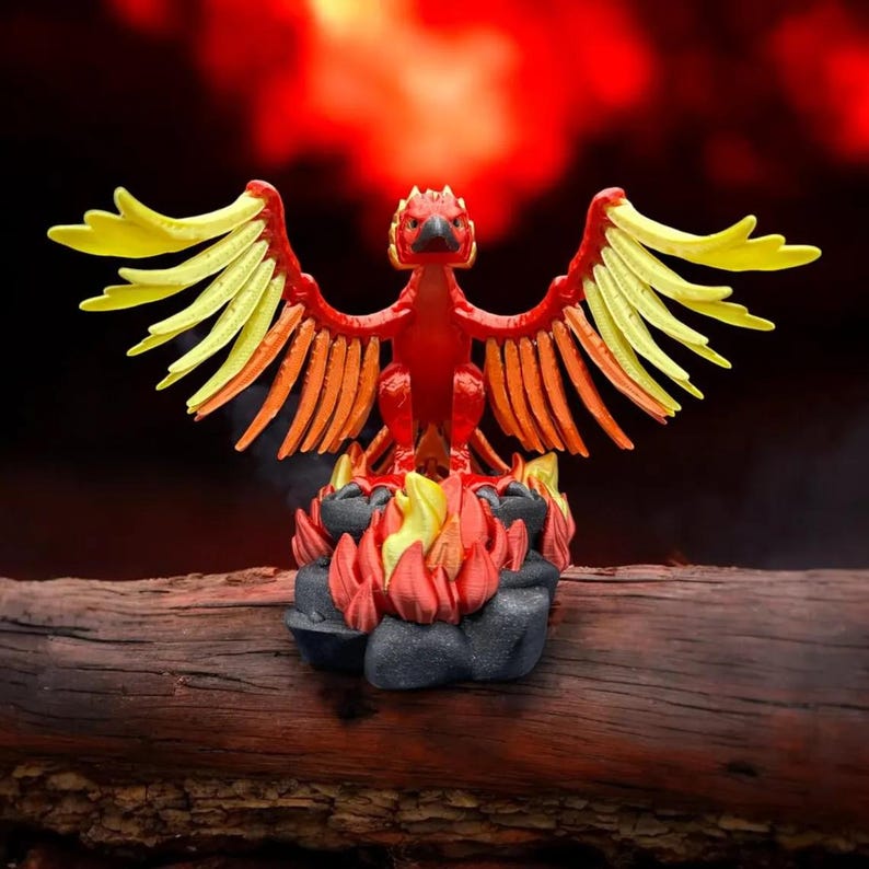Flexi Factory Phoenix 3D Printed Articulated Phoenix Poseable ...