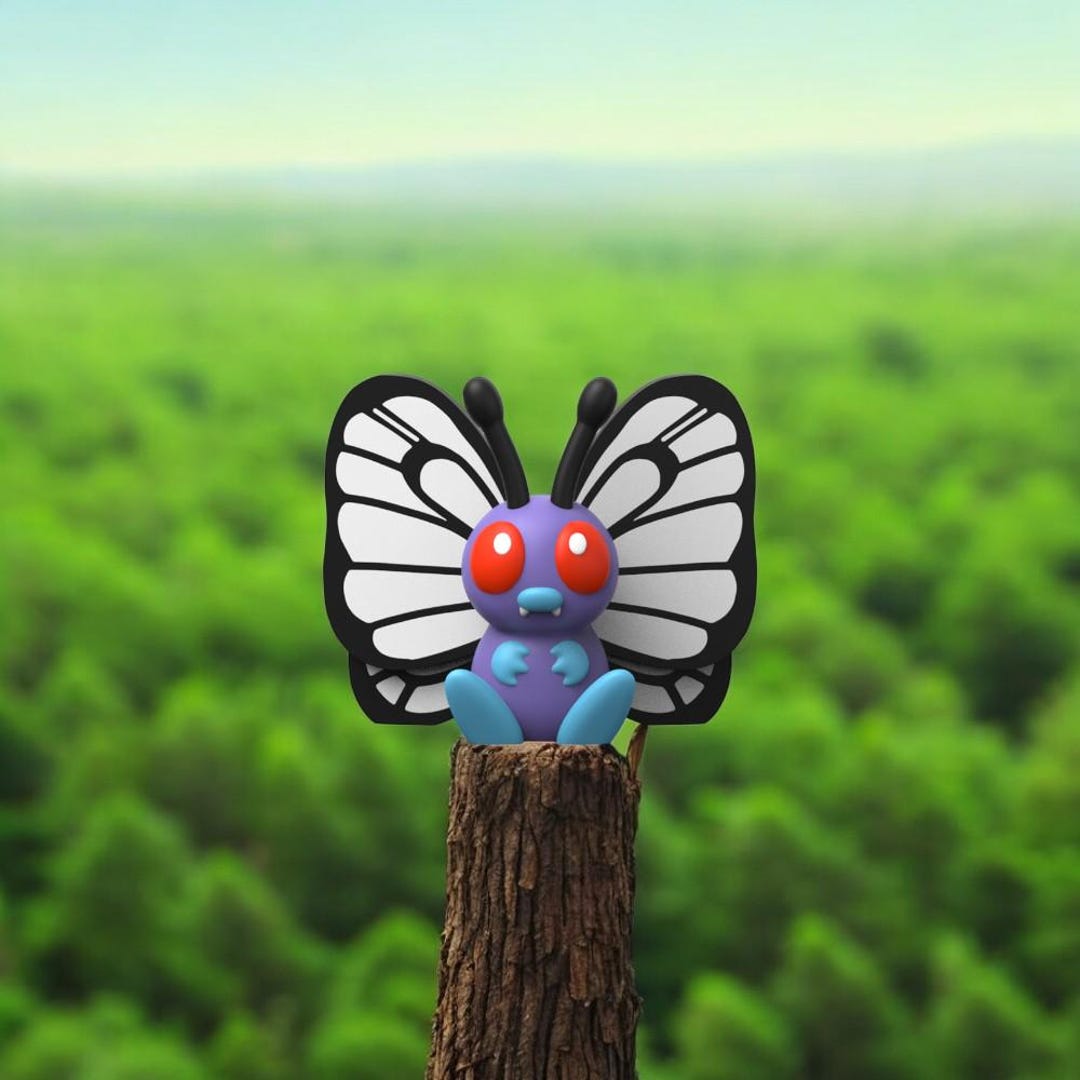 Butterfree-inspired 3D Printed Pokémon Figure Butterfly Pokémon ...
