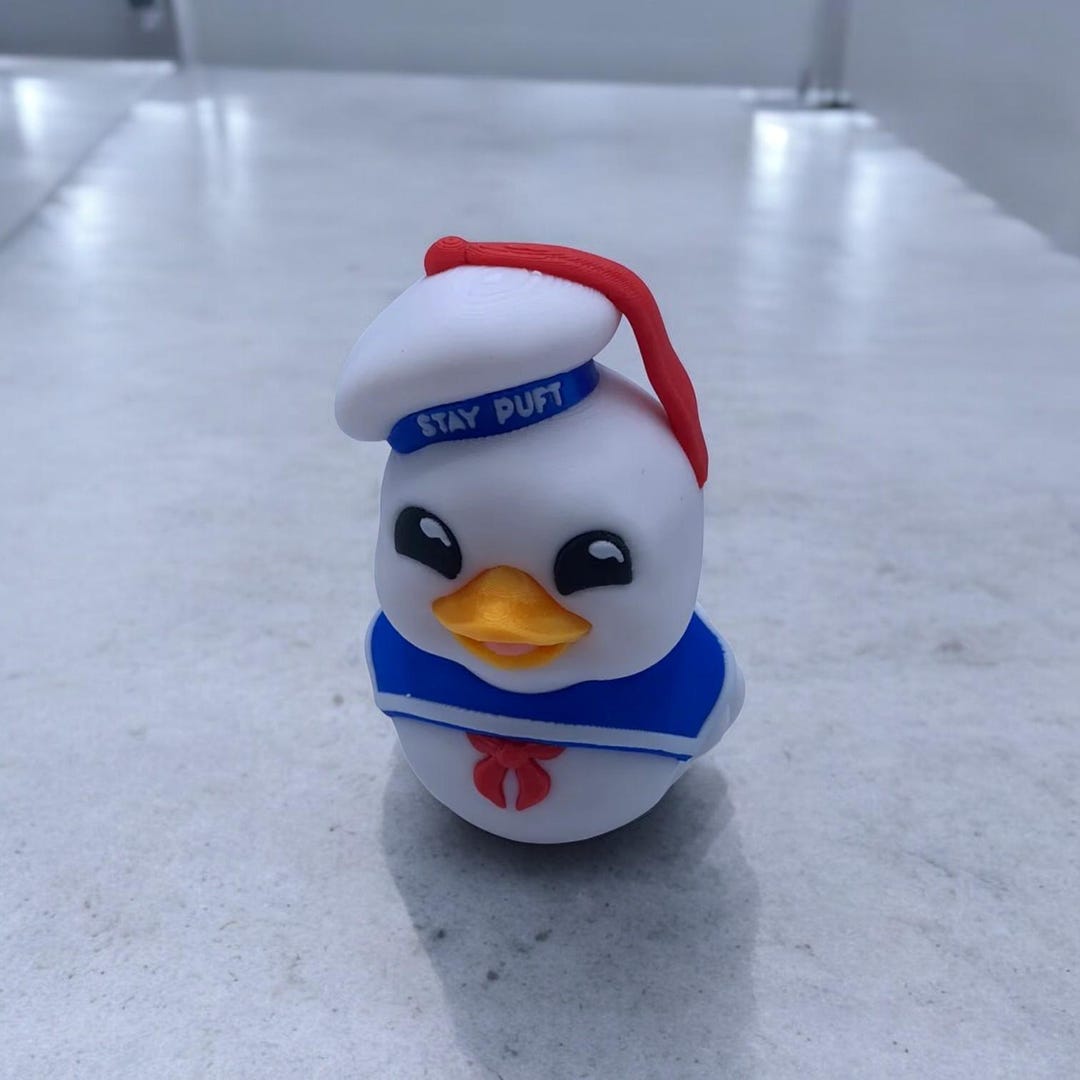 Stay Puft-themed Rubber Duck 3D Printed Fun and Nostalgic Collectible ...