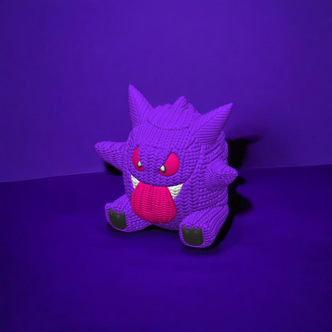 Knitted Gengar-inspired 3D Figurine Adorable Pokémon Collectible ...