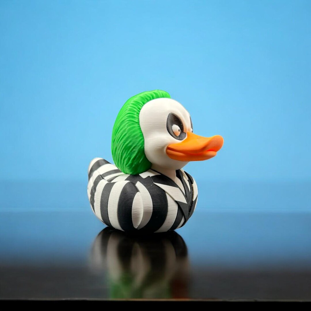 Beetlejuice-themed Rubber Duck 3D Printed Spooky Collectible for Movie ...