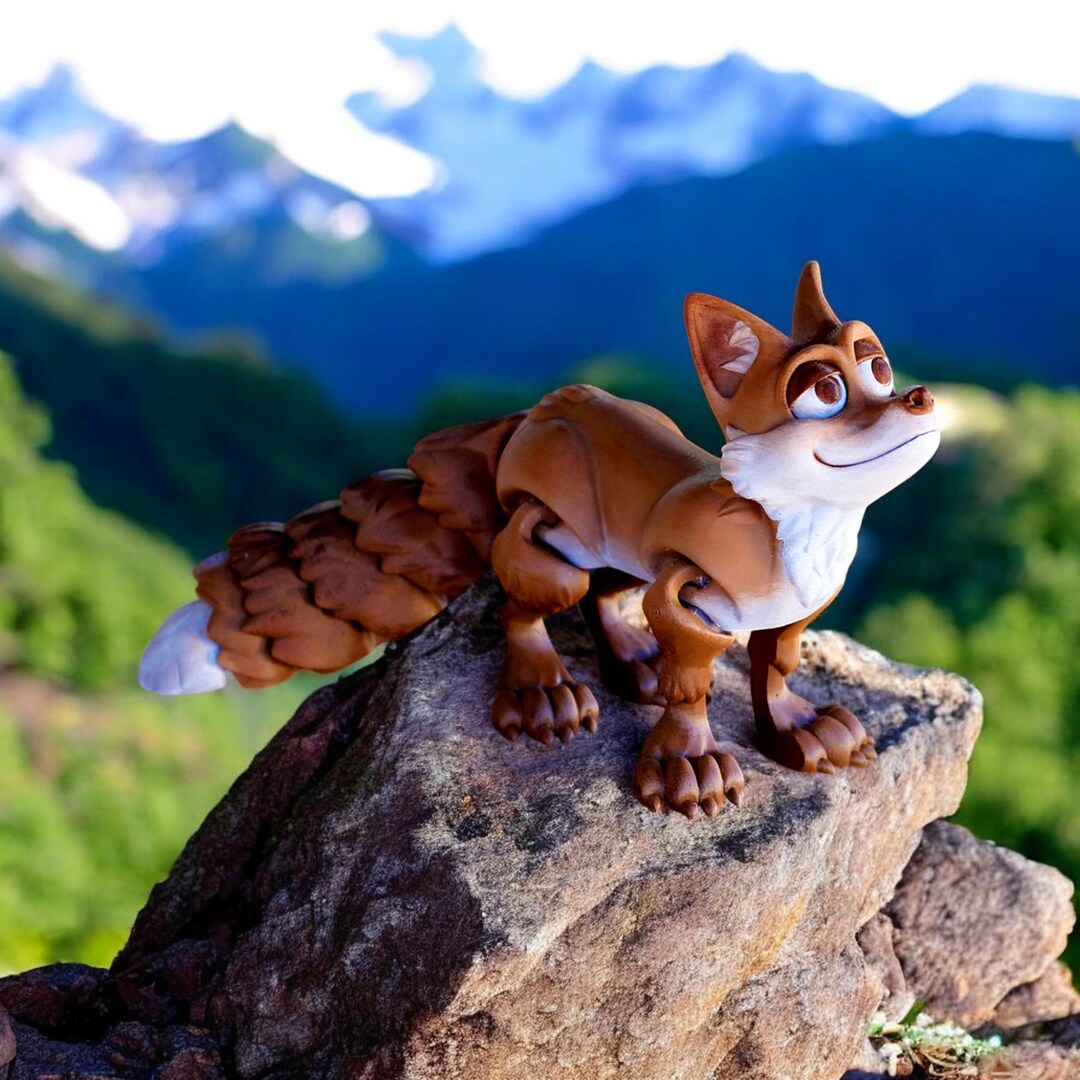 Flexi Factory Fox 3D Printed Articulated Fox Fidget Toy Poseable & Fun ...