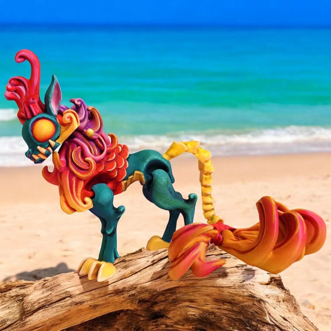 Articulated Qilin Figurine 3D Printed Chinese Mythology Collectible ...