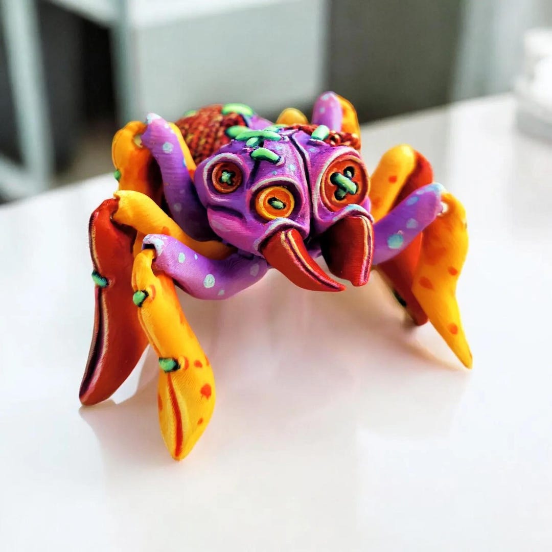 Articulated Stuffed Tarantula Figurine 3D Printed Creepy Collectible ...