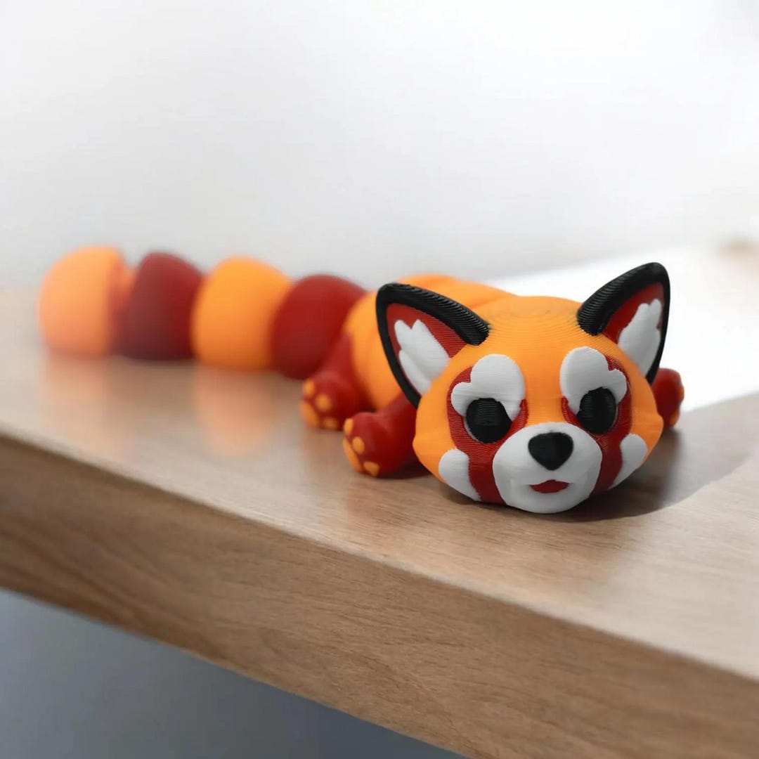Flexi Articulated Red Panda 3D Printed Poseable Red Panda Figurine Cute ...