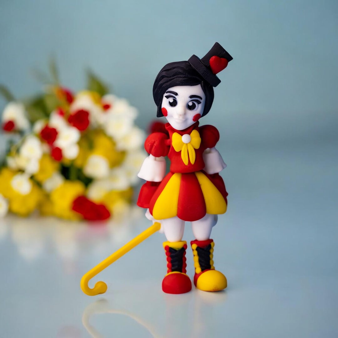 Flexi Clownette 3D Printed Poseable Clownette Figurine Cute Collectible ...