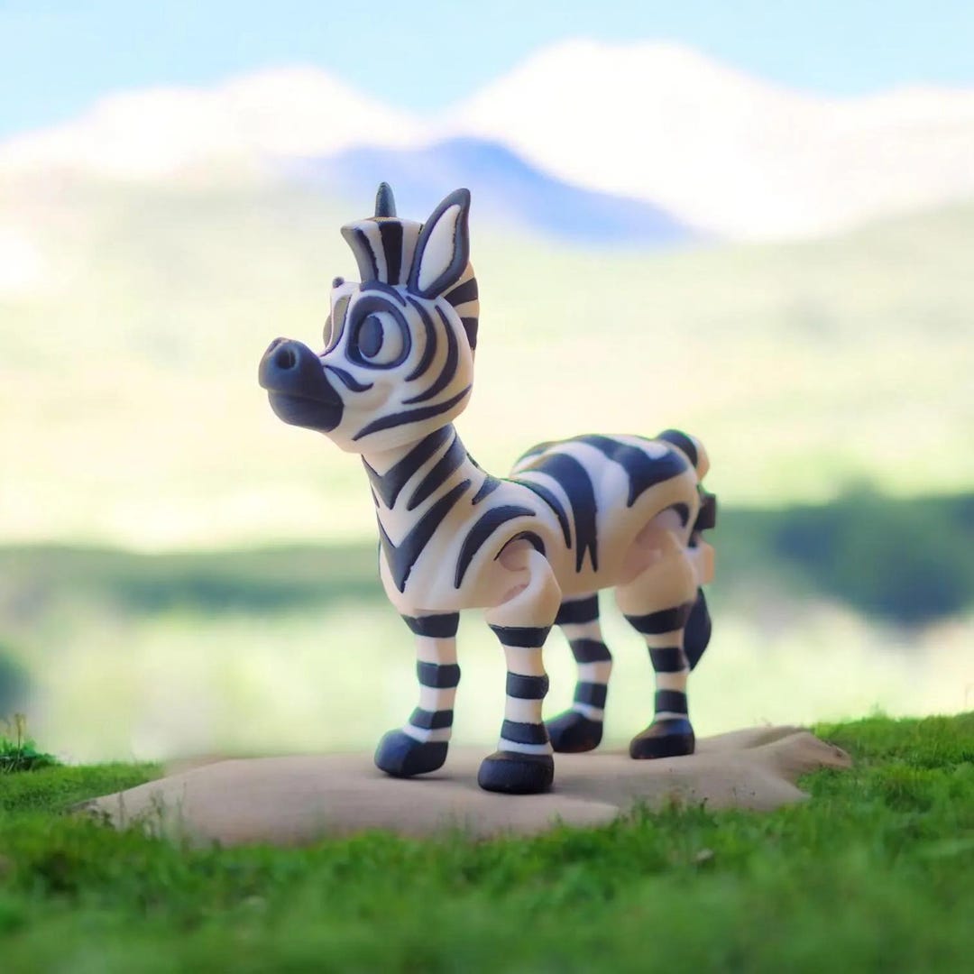 Flexi Articulated Zebra 3D Printed Poseable Zebra Figurine Cute ...