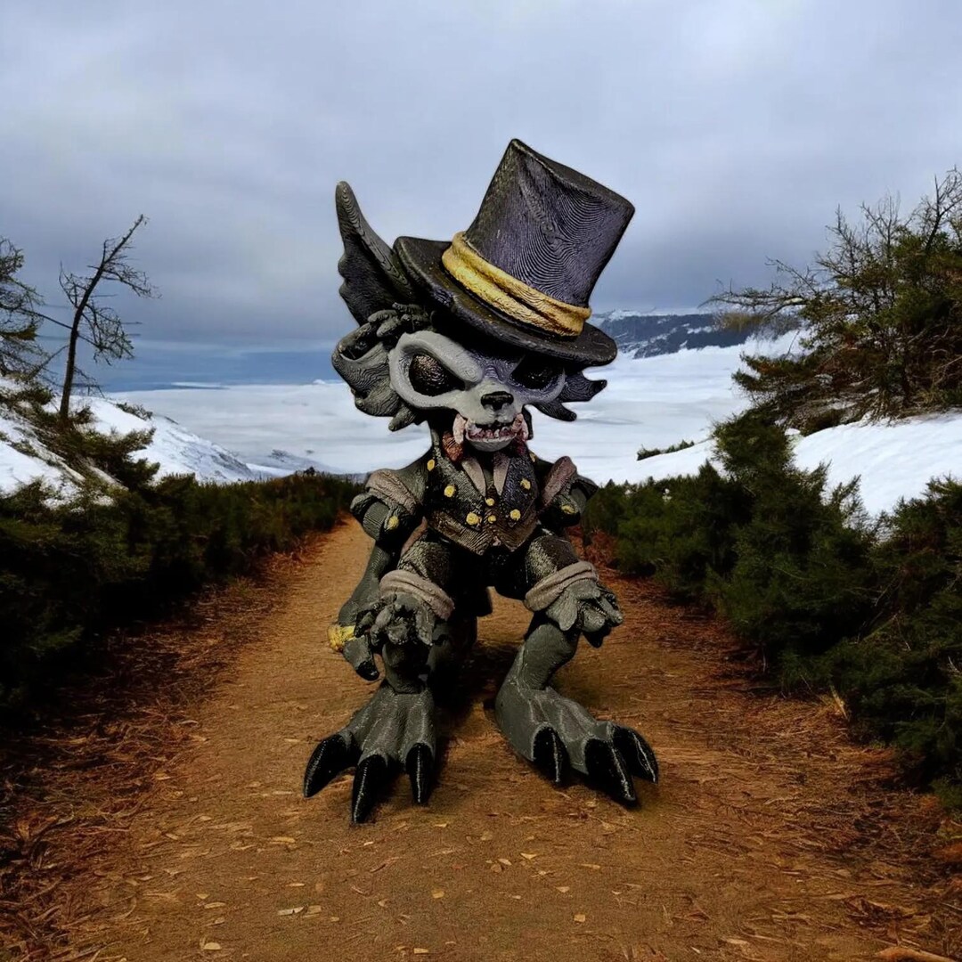 Articulated Gentleman Werewolf Figurine 3D Printed Gothic Steampunk ...