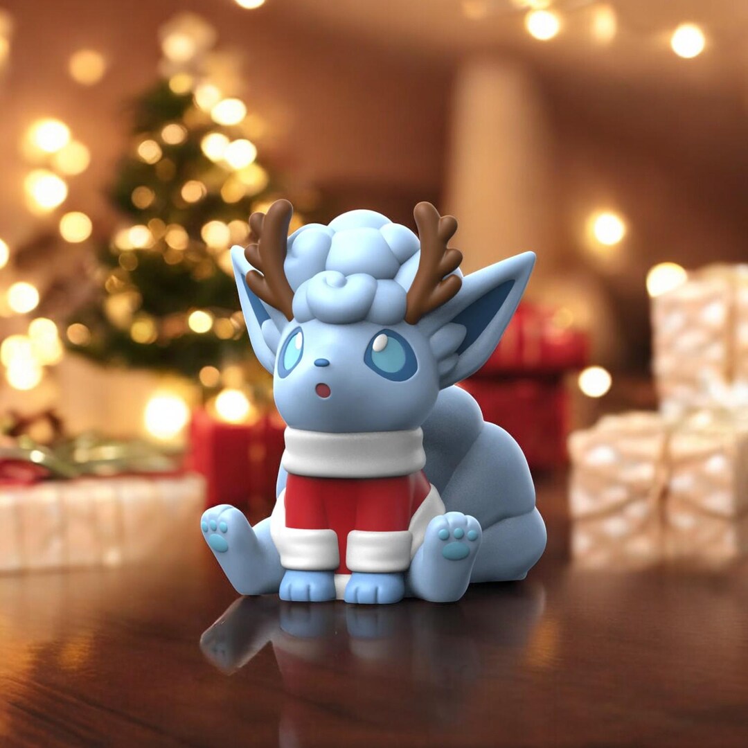 Christmas Alolan Vulpix-inspired Collectible Figurine 3D Printed ...