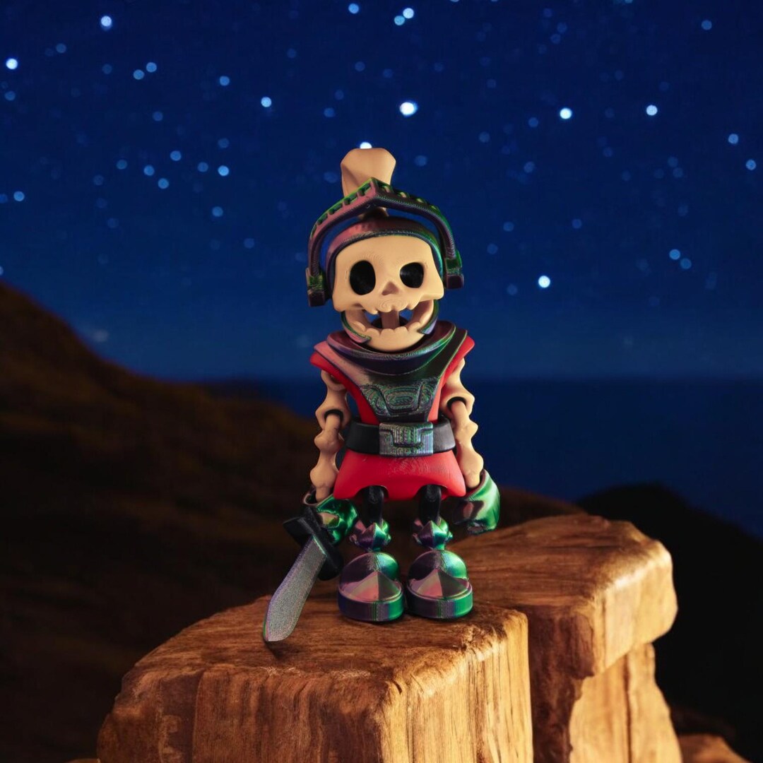 Flexi Knight Skeleton 3D Printed Poseable Skeleton Figurine Fun and ...
