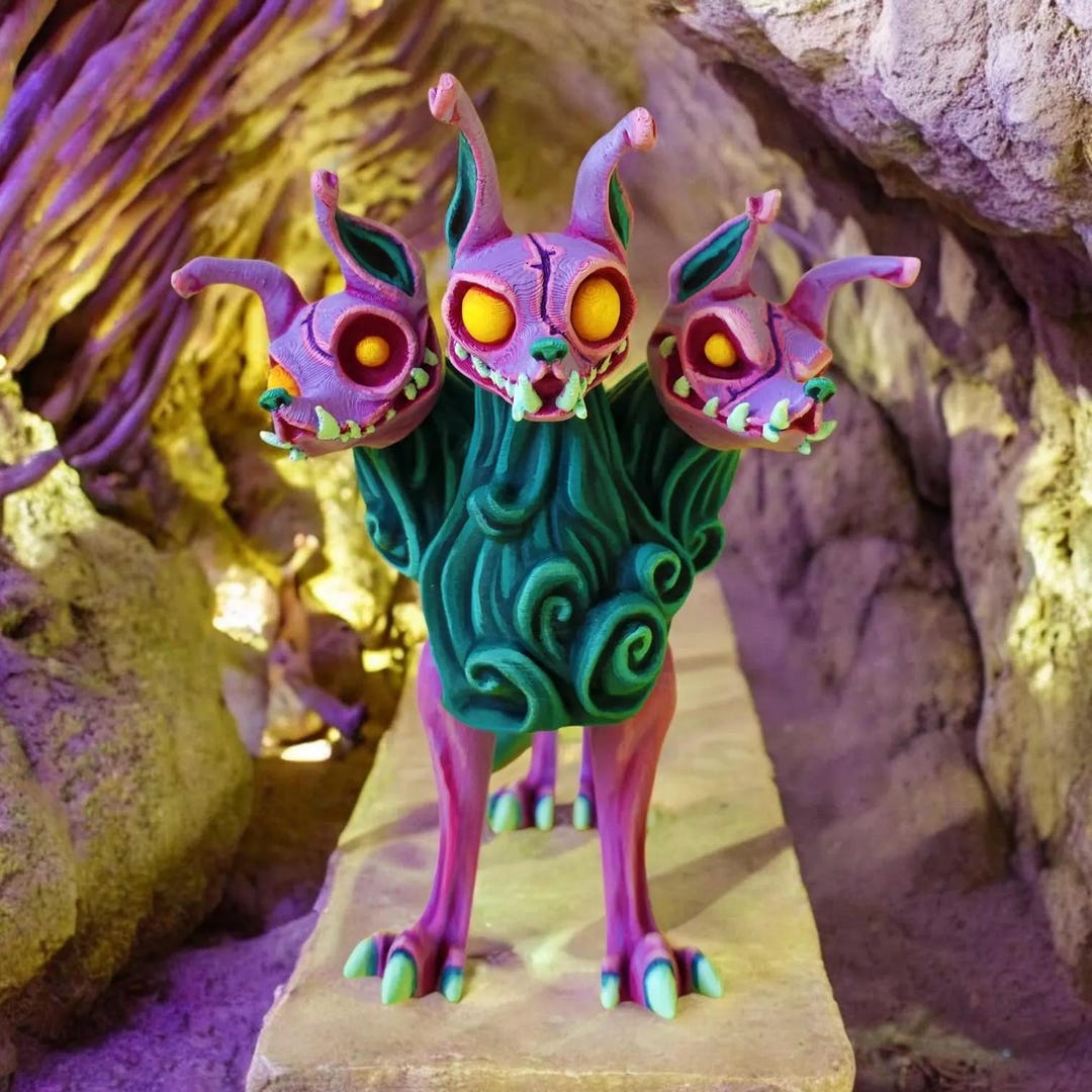 Articulated Cerberus Figurine 3D Printed Poseable Greek Mythology ...